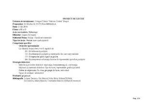 11. Fisa de asistenta - FISA PENTRU ASISTENTA LA ORA Disciplina ...