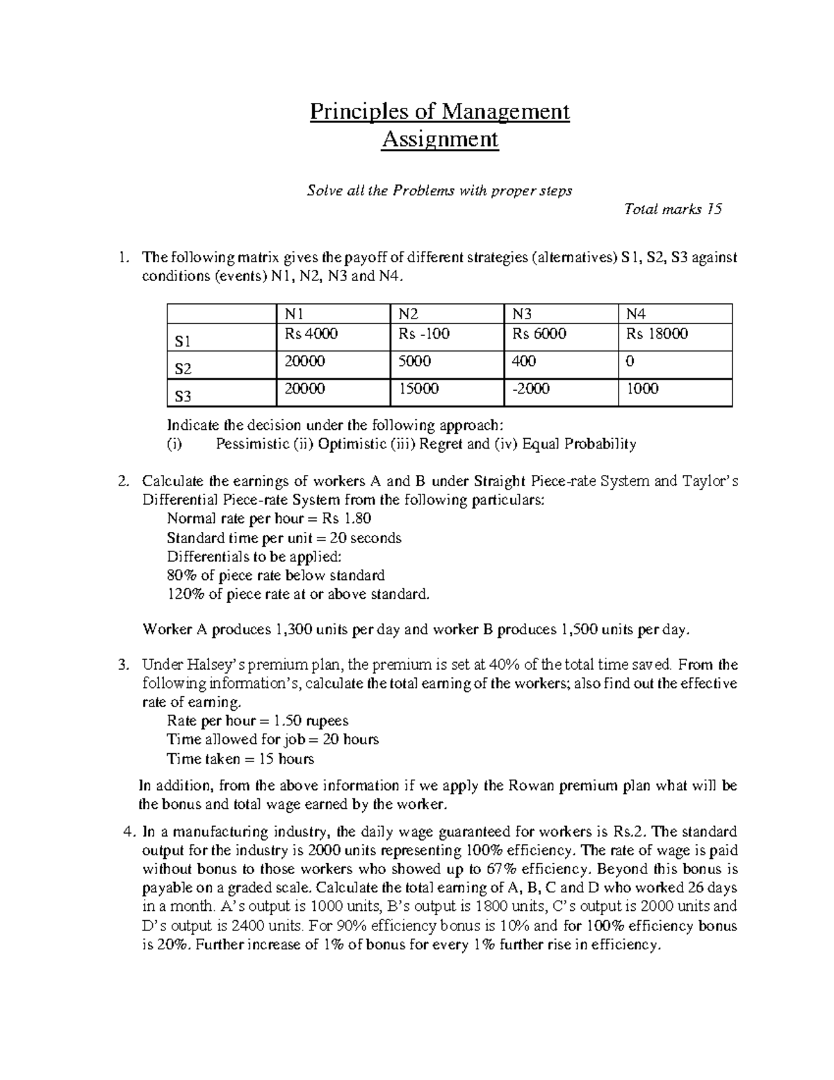 Principles of Management Assignments - Principles of Management ...