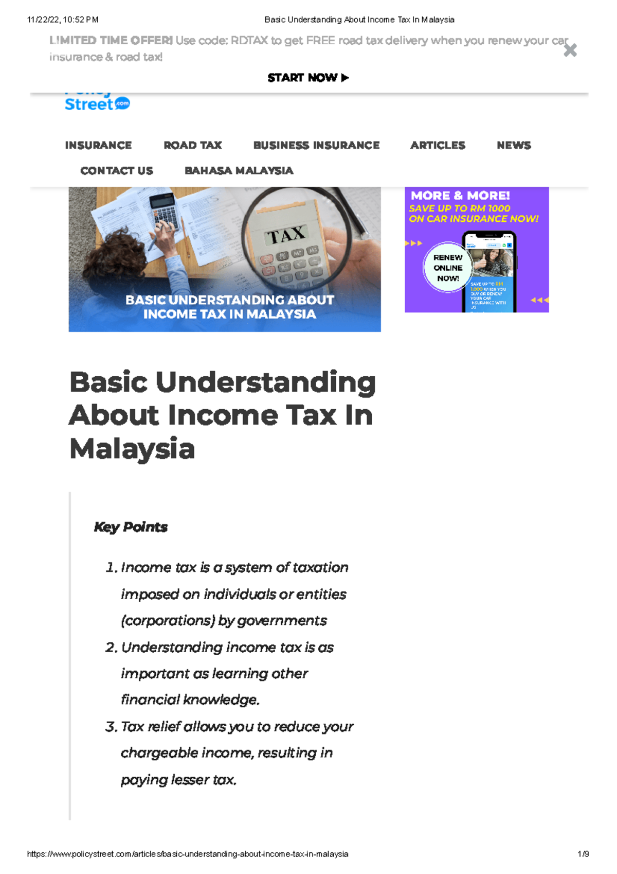 Basic Understanding About Income Tax In Malaysia - Basic Understanding ...