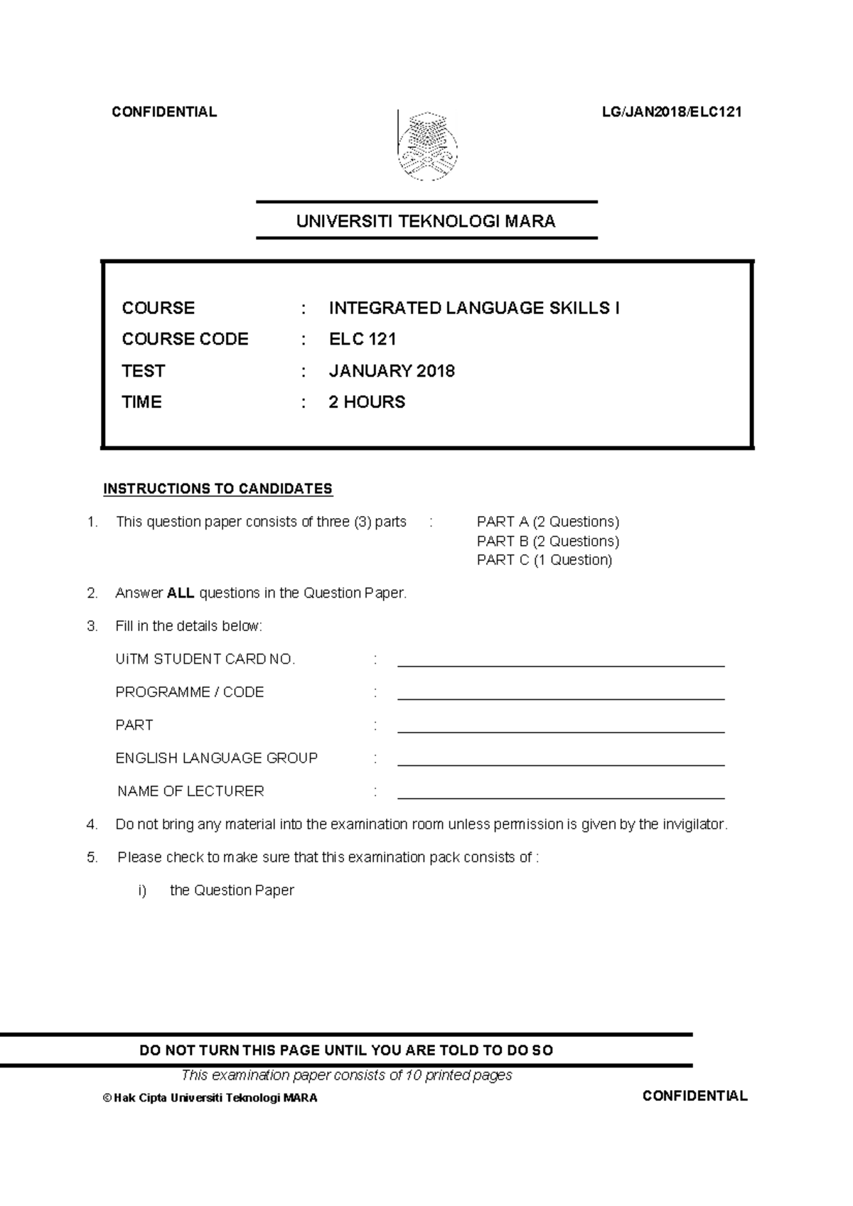2018 - past year question - UNIVERSITI TEKNOLOGI MARA COURSE ...