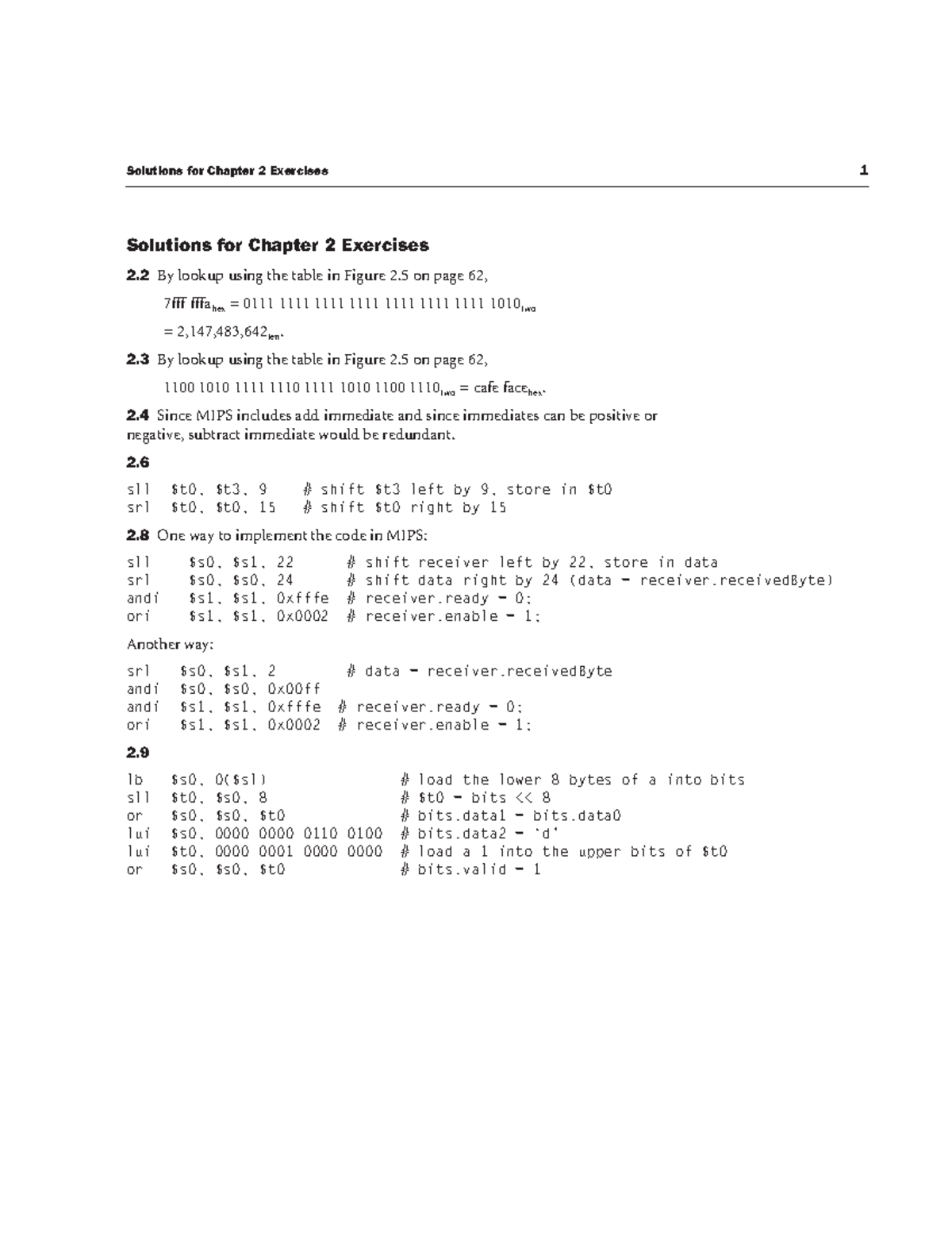 Solutions for chapter 2 exercises - Solutions for Chapter 2 Exercises 2 ...