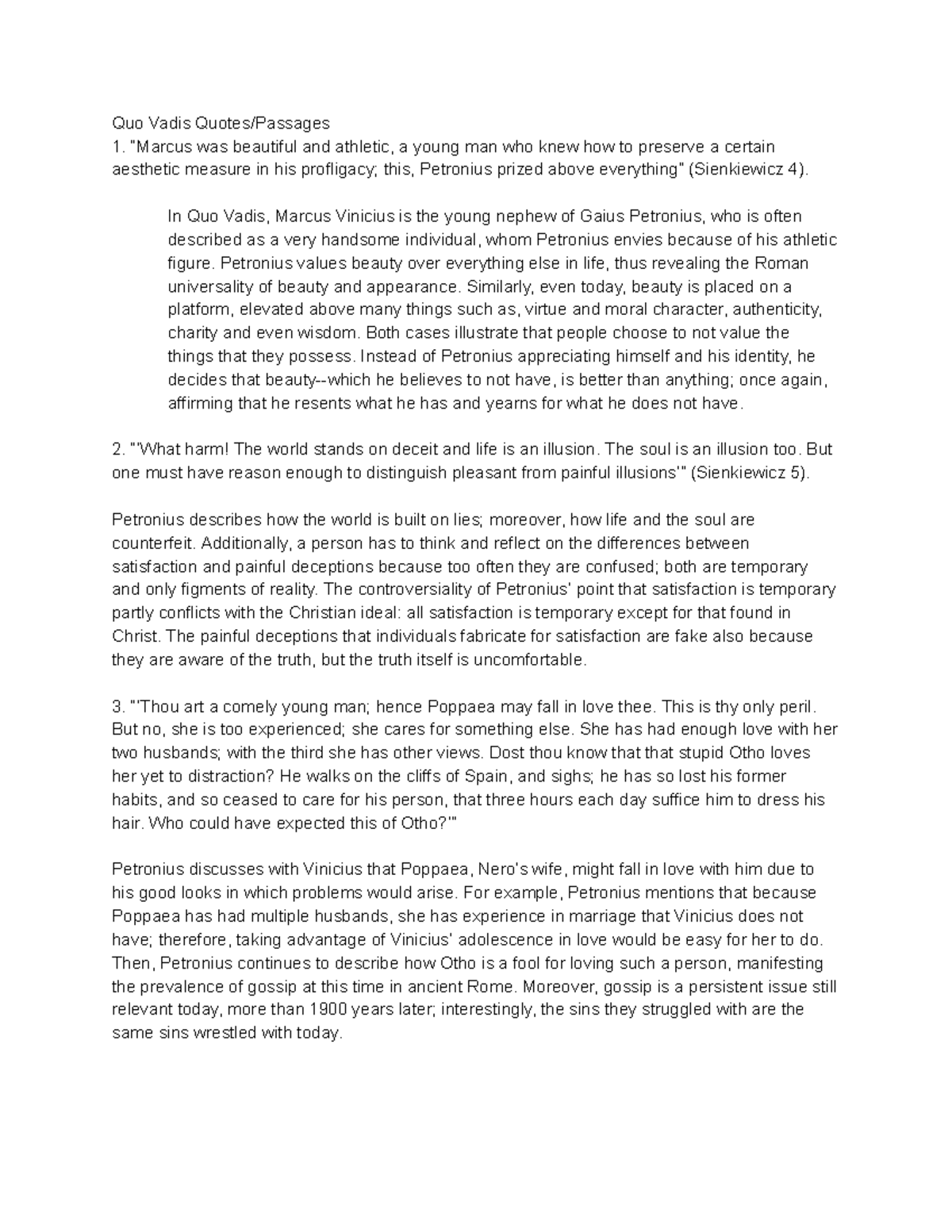 Quo Vadis Quote Identification - Quo Vadis Quotes/Passages “Marcus was ...