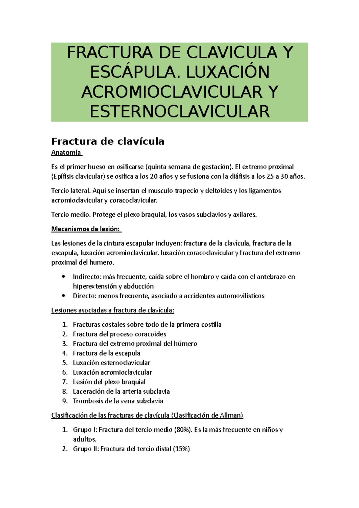 Fractura DE Clavicula Y Escápula - FRACTURA DE CLAVICULA Y ESCÁPULA ...