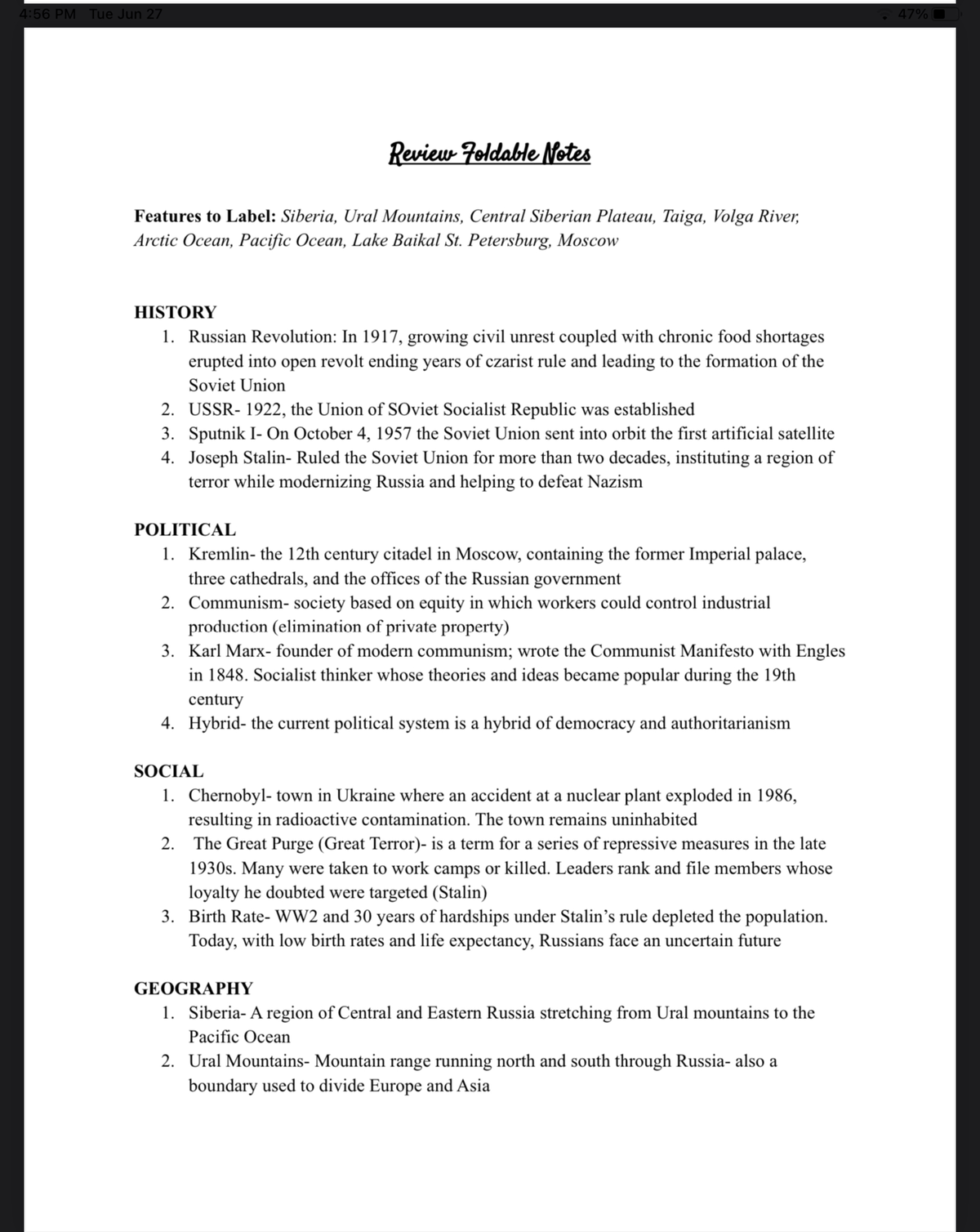 Russia notes - Studocu