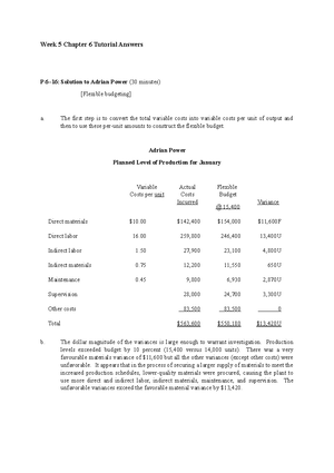 P9-19 answer - tutorial - Accounting For Strategic Management - Week 8 Chapter 9 Tutorial ...