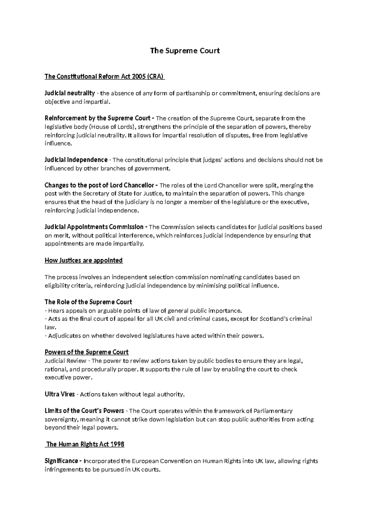 The Supreme Court - The Supreme Court The Constitutional Reform Act ...