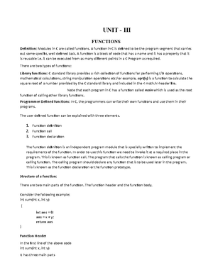 Unit VI FILE Management IN C - Unit VI FILE MANAGEMENT IN C A file is ...