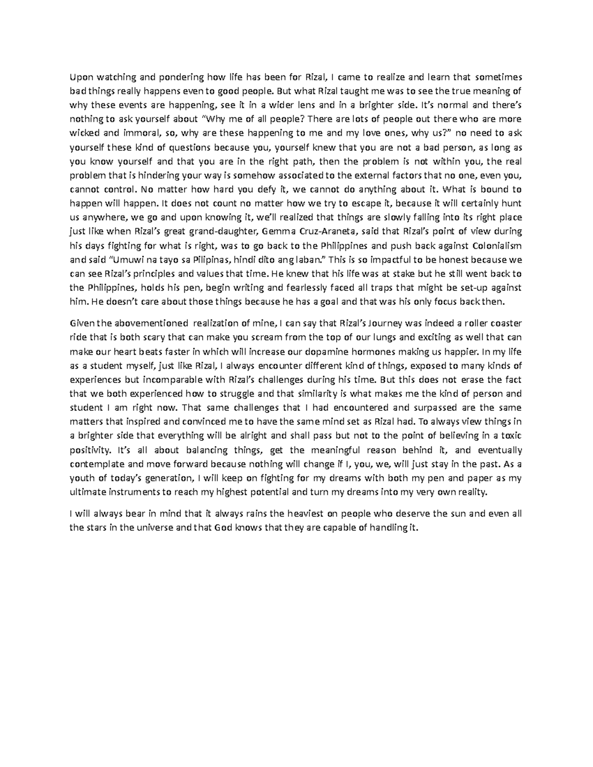 Movie Review Of Pluma - Upon watching and pondering how life has been ...