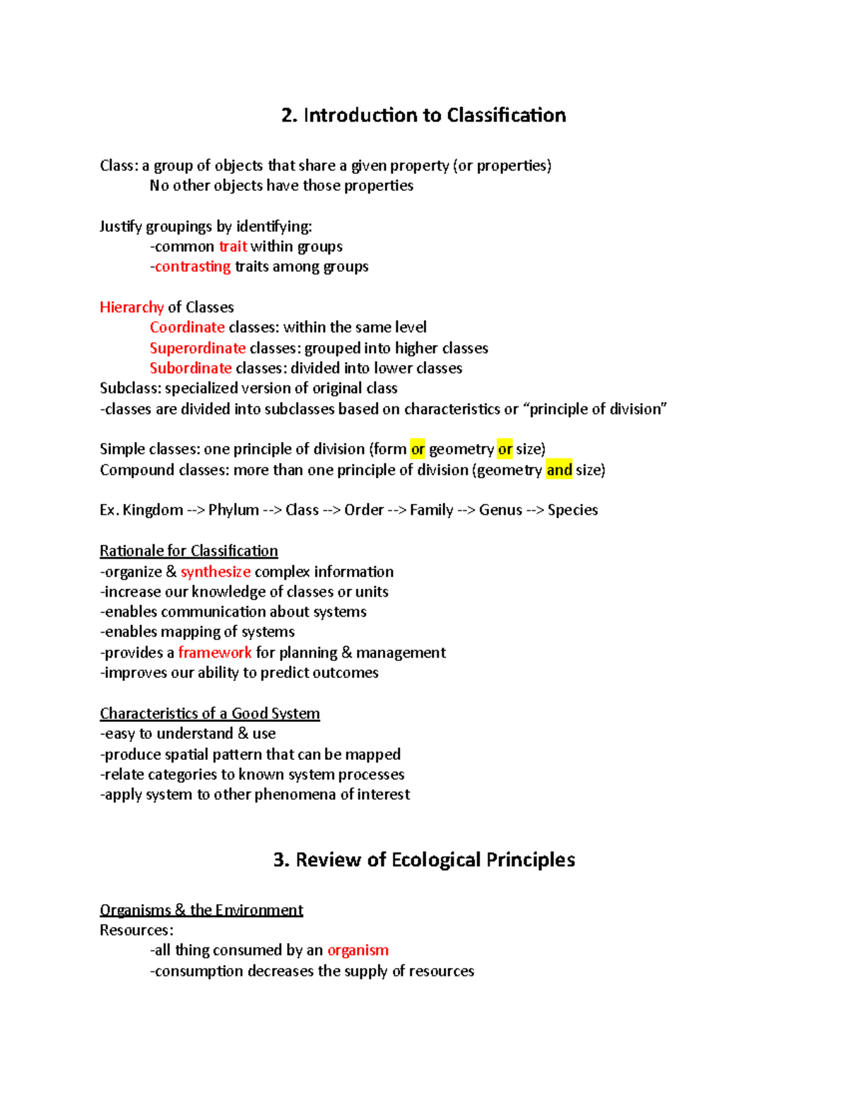 FRST 211 Lecture Notes - 2. Introduction to Classification Class: a ...