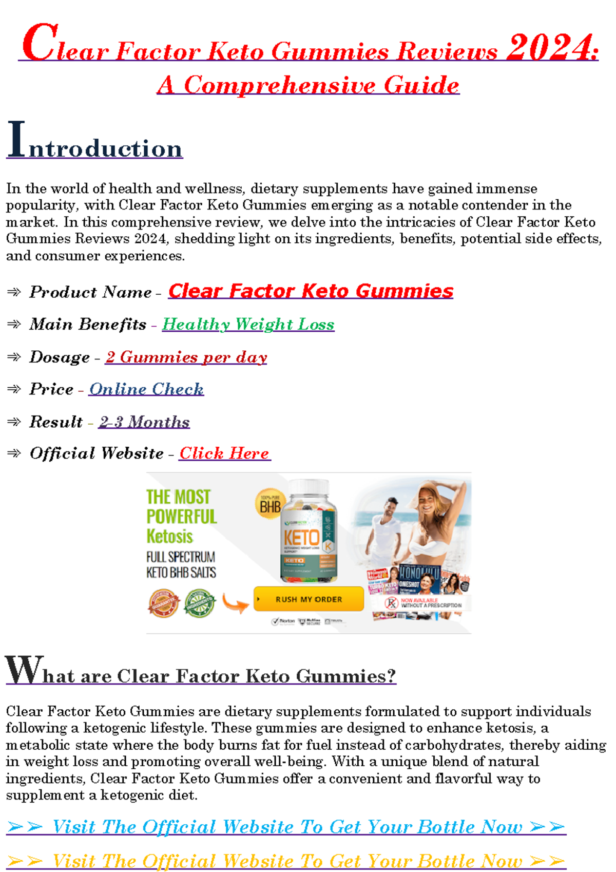 Clear Factor Keto Gummies A Step-by-Step Guide - Clear Factor Keto Gummies Reviews 2024 : A ...