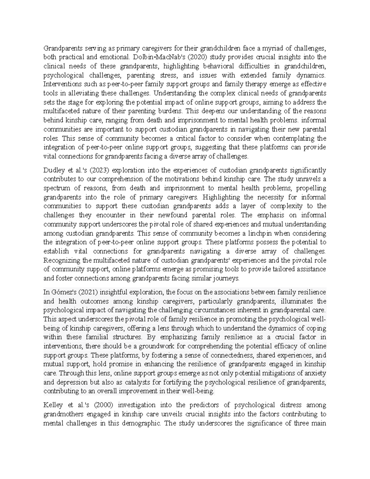 Rtyhjkl; - summary - Grandparents serving as primary caregivers for ...