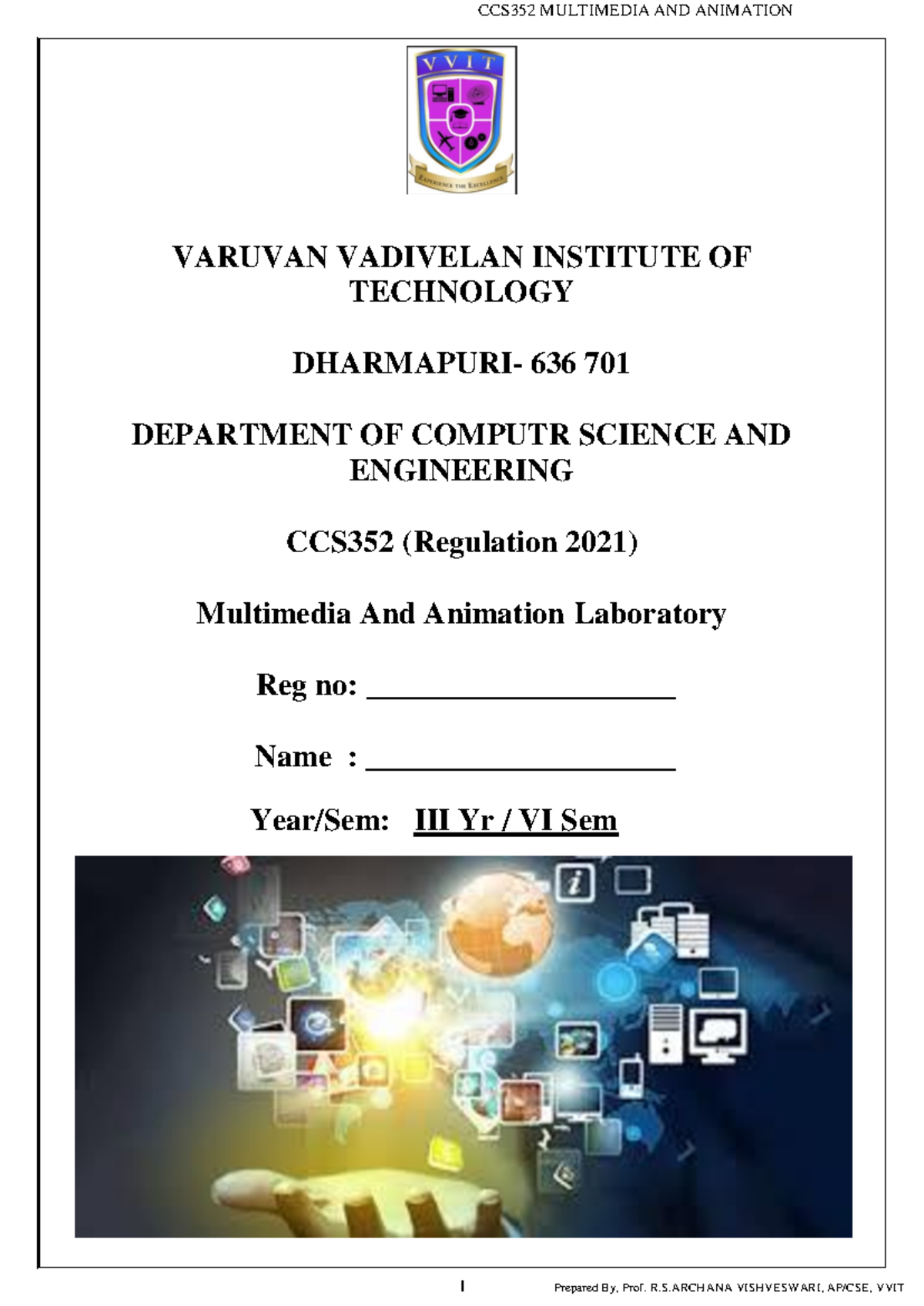Ccs352 Mma Lab Manual Fgjhgj Prepared By Prof R S Vishveswari Ap