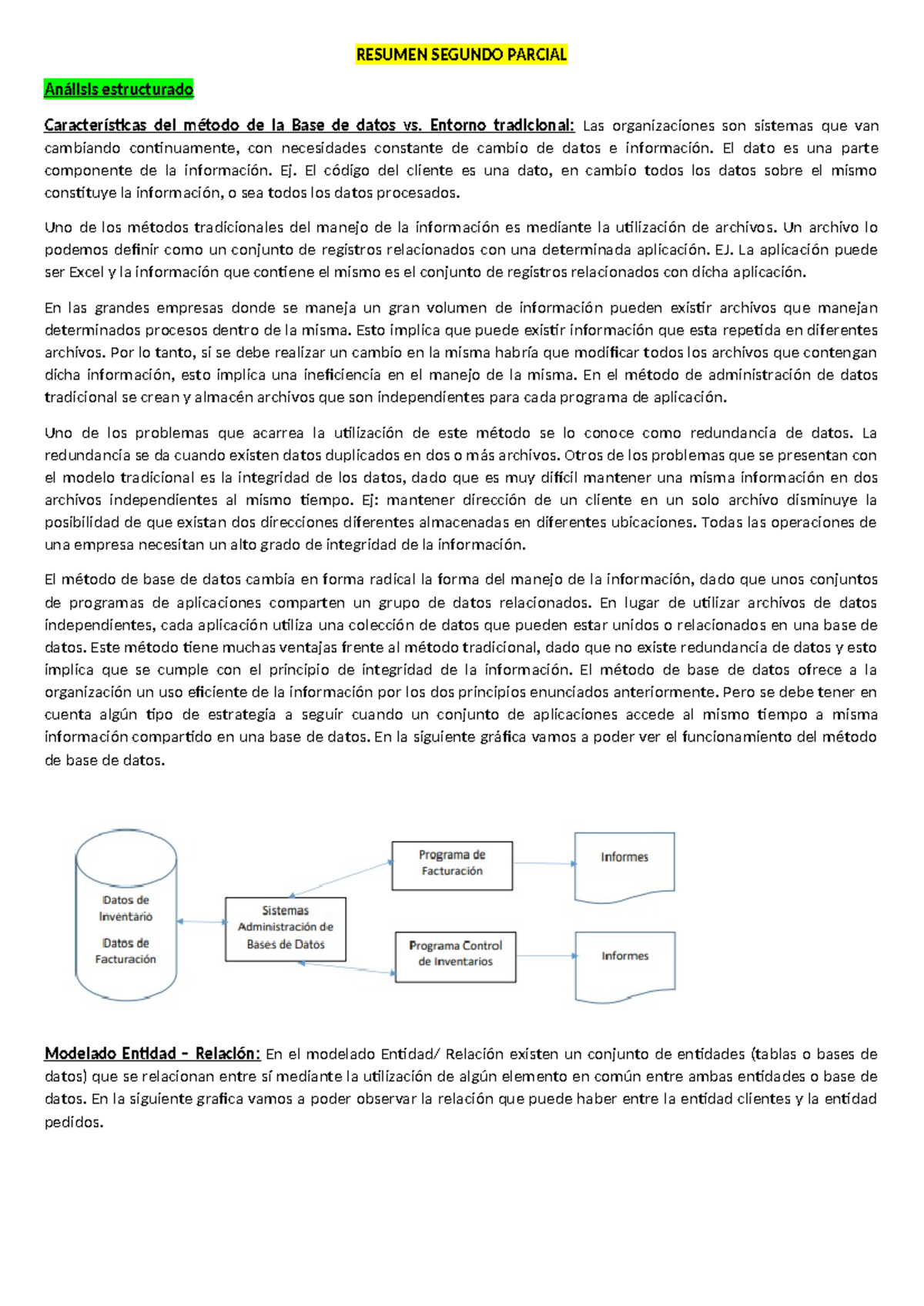 Resumen Segundo Parcial - RESUMEN SEGUNDO PARCIAL Análisis estructurado Características del ...