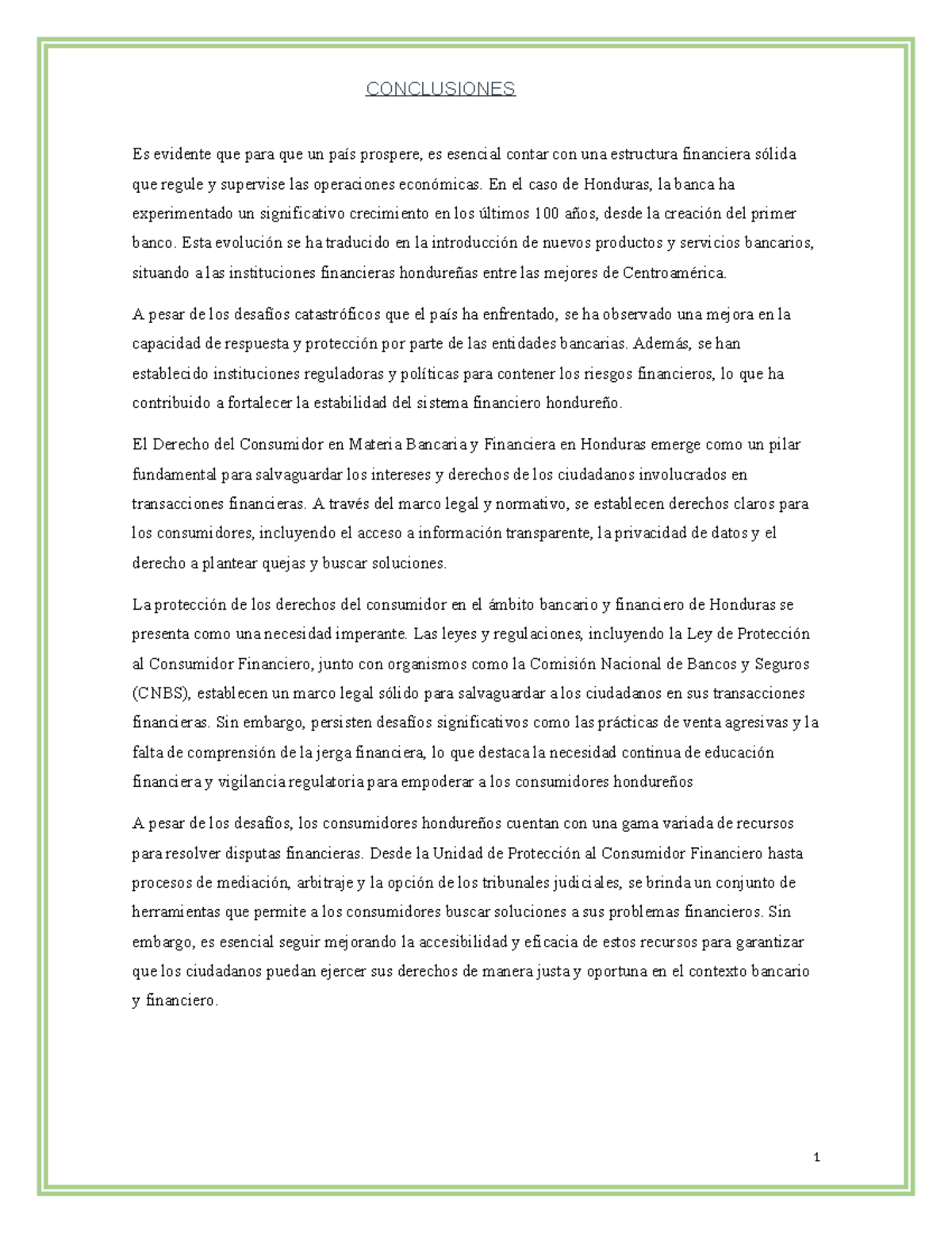 Conclusion Guia didactica Ley del Sistema Financiero - CNBS - BCH - 1 ...