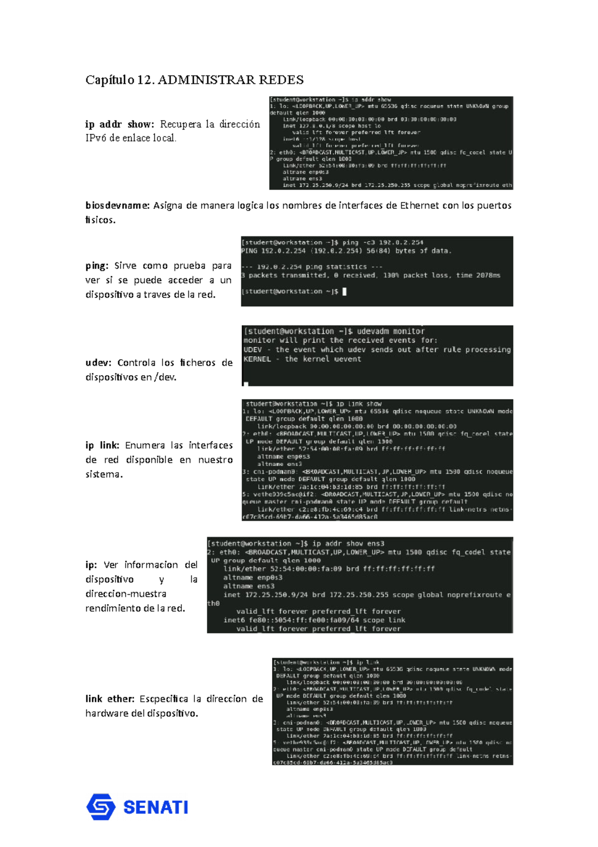 Redhat- Linux - 3que les ayude - Capítulo 12. ADMINISTRAR REDES ip addr ...