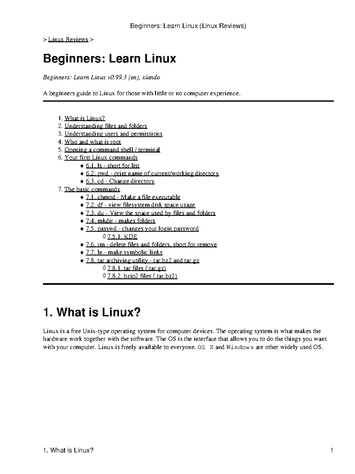 beginners learn linux course tutorial - Linux Reviews > Beginners ...