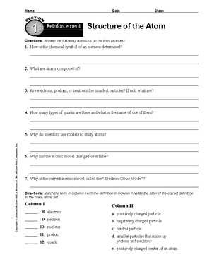 Answer KEY Build AN ATOM PART I ATOM Screen Build an Atom simulation ( http phet.colorado.edu en ...