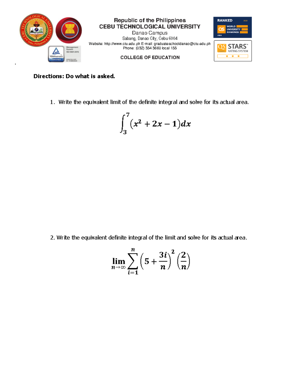 Definite-Integral-Activity - Republic of the Philippines CEBU ...