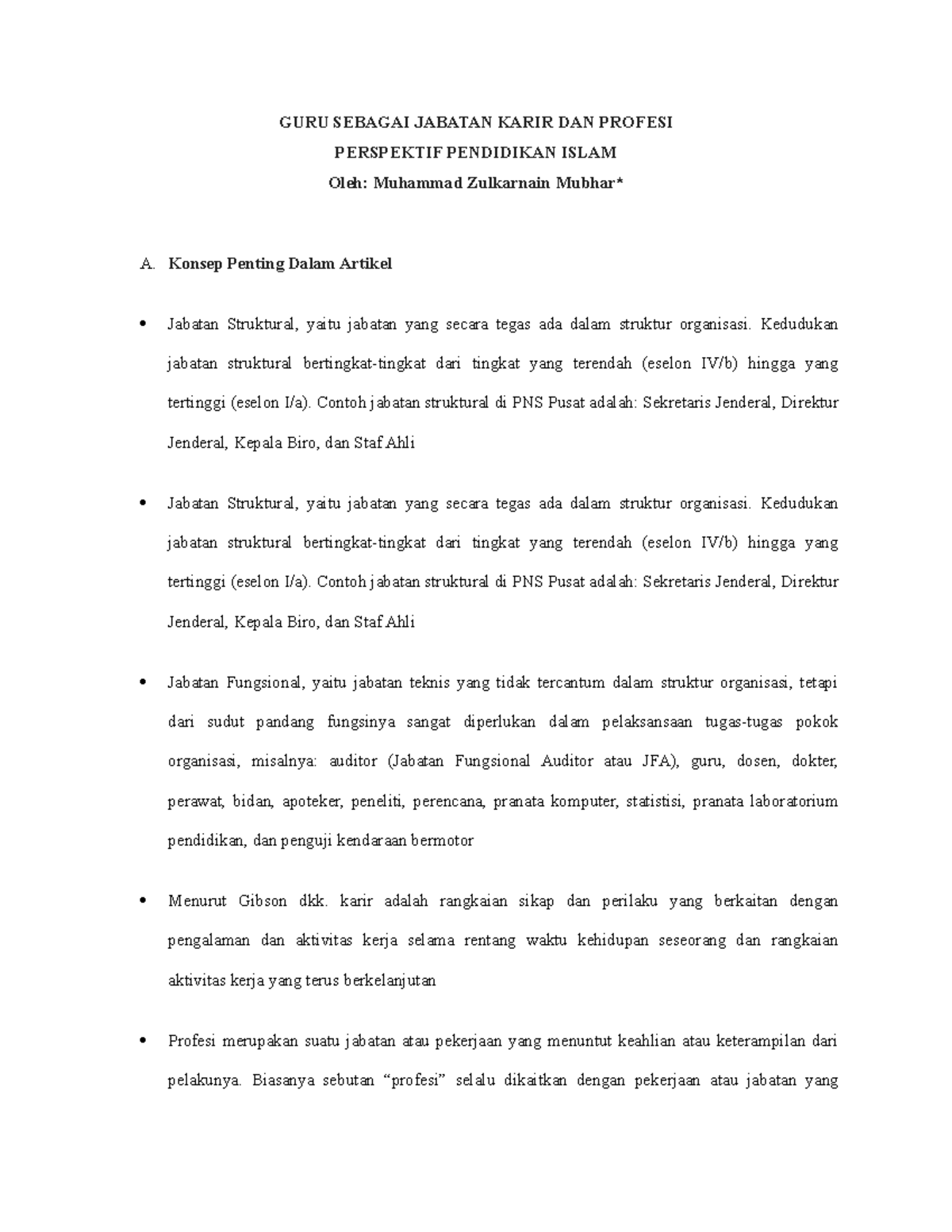 GURU Sebagai Jabatan Karir DAN Profesi - GURU SEBAGAI JABATAN KARIR DAN ...