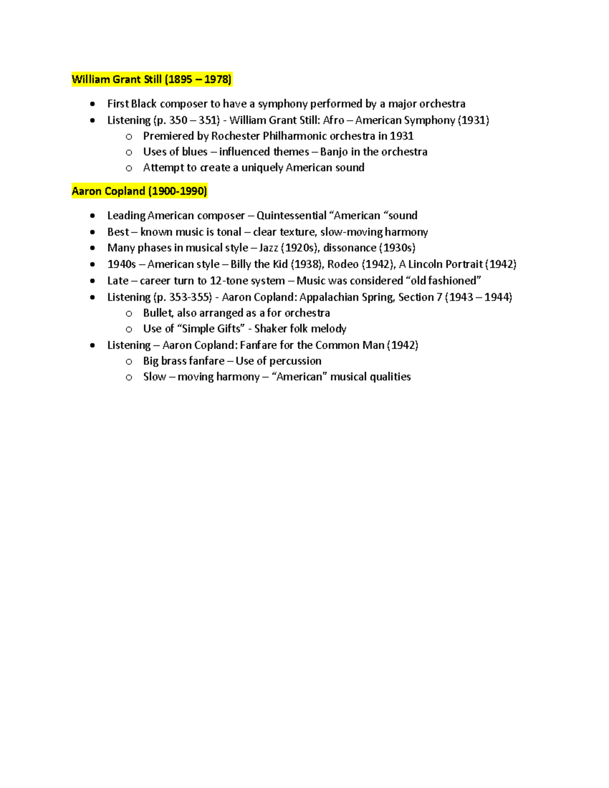 Still and Copland (Video Lecture) - William Grant Still (1895 – 1978 ...