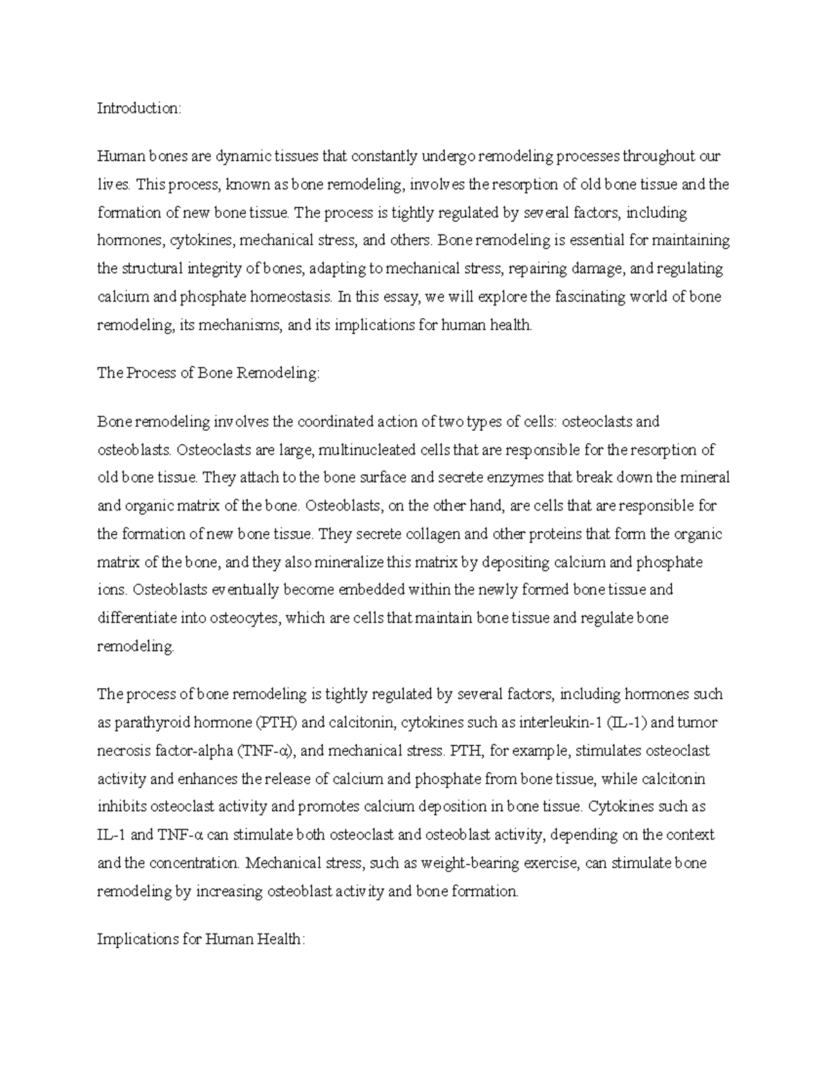 Title The Fascinating World of Bone Remodeling - Introduction: Human ...