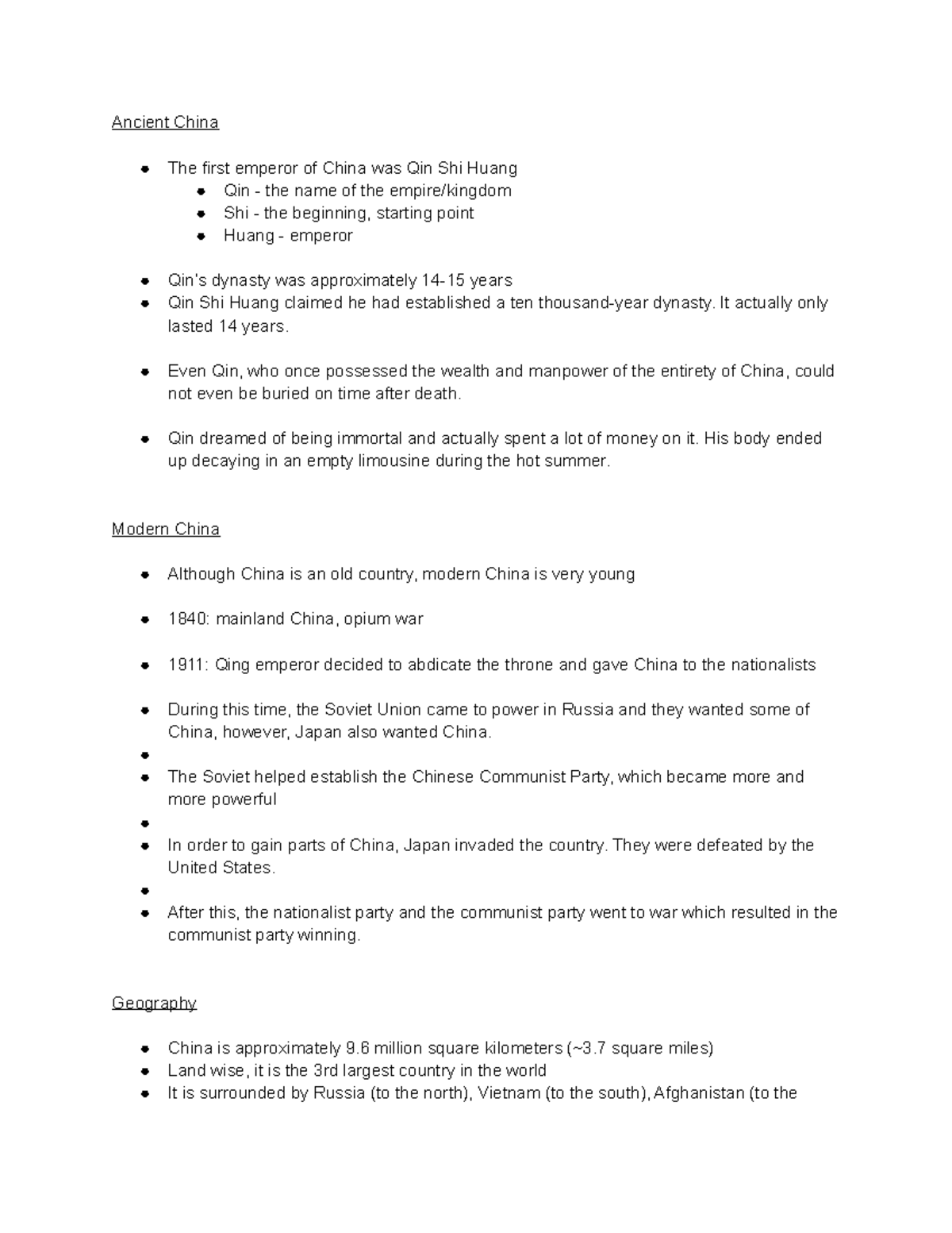 Chinese Culture History - Ancient China The first emperor of China was ...