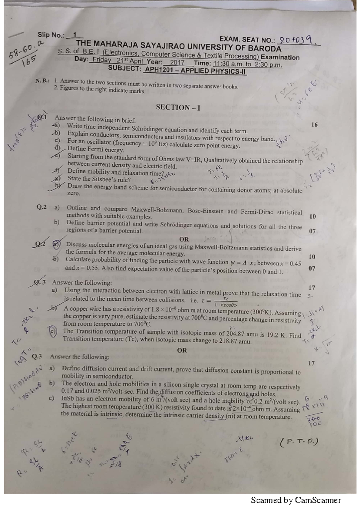 Applied Physics Question Papers - Applied Physics II - MSU - Studocu