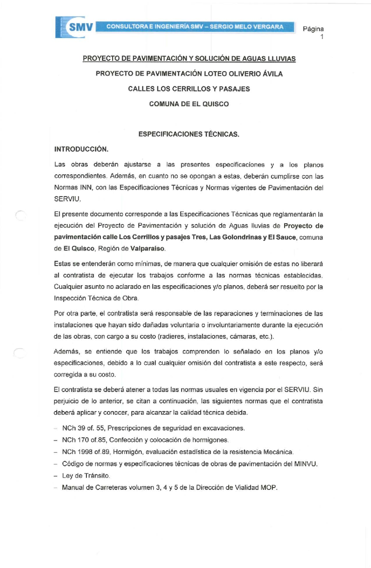 Anexo N.° 2 EETT Proyecto Pavimentación Calle Cerrillos (PDF ...