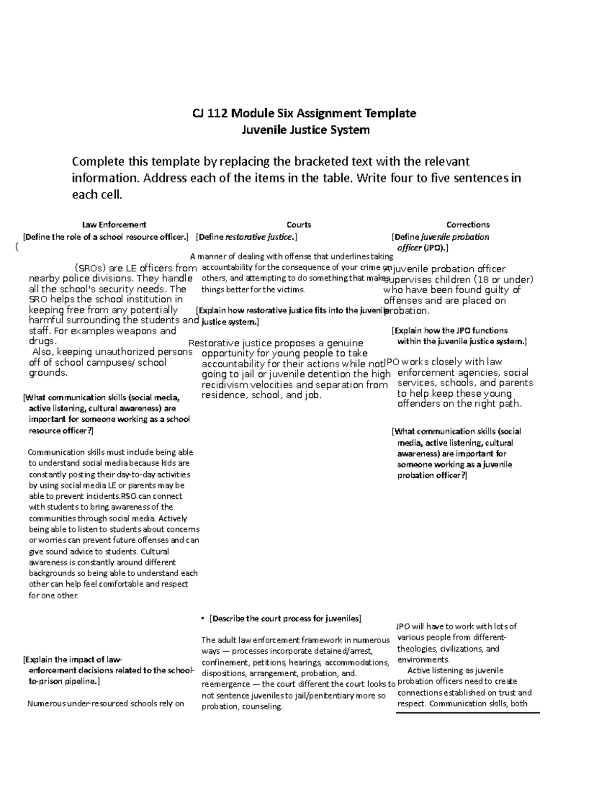 Intro CJ module 6 assignment. finally copy copy copy - CJ 112 Module ...
