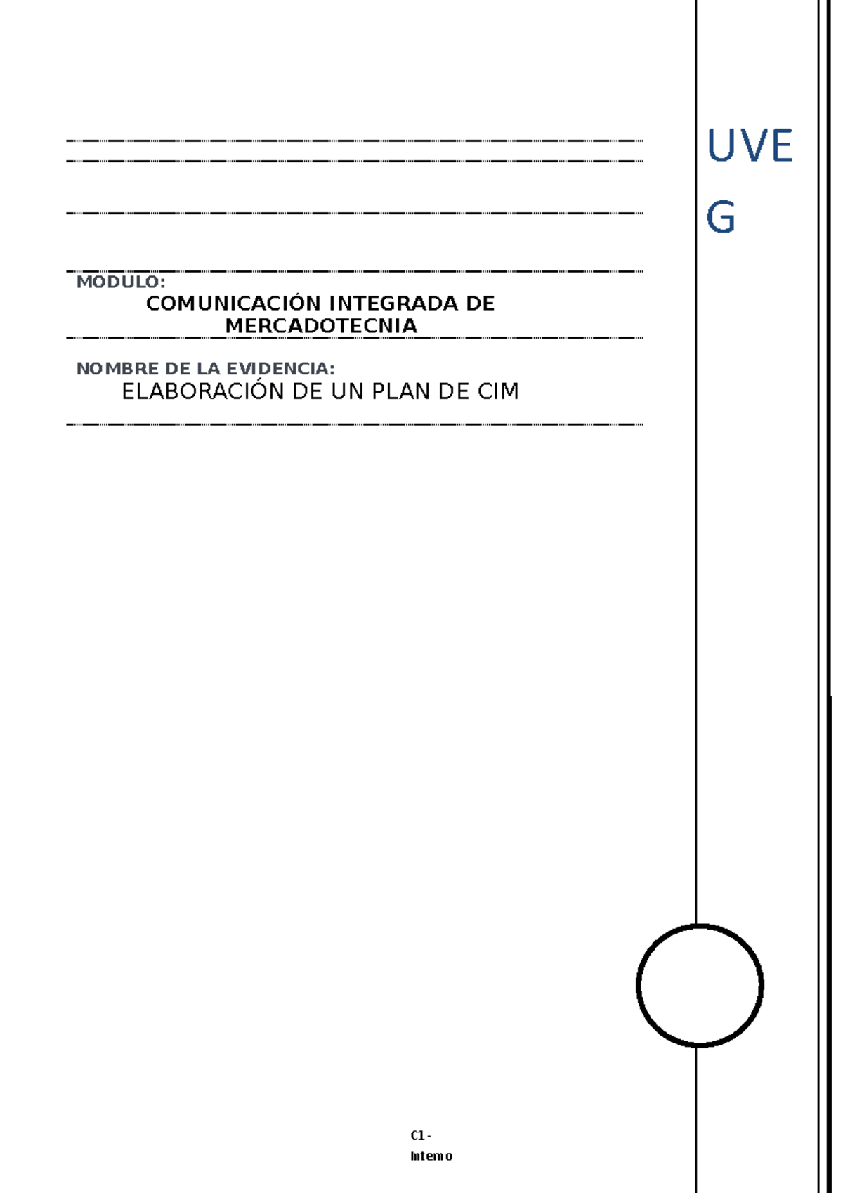 Plan CIM - Ejemplo de Plan CIM Para una empresa - UVE G C1 - MODULO ...