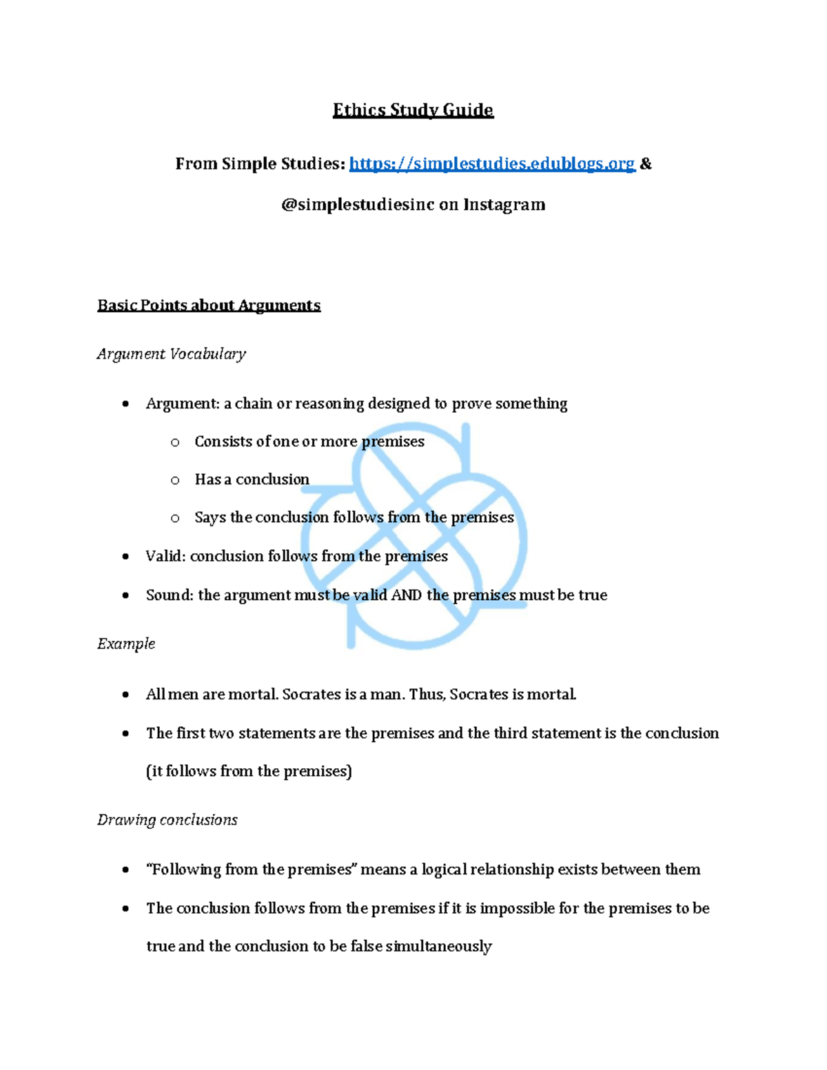 Ethics-summary notes - Ethics Study Guide From Simple Studies ...