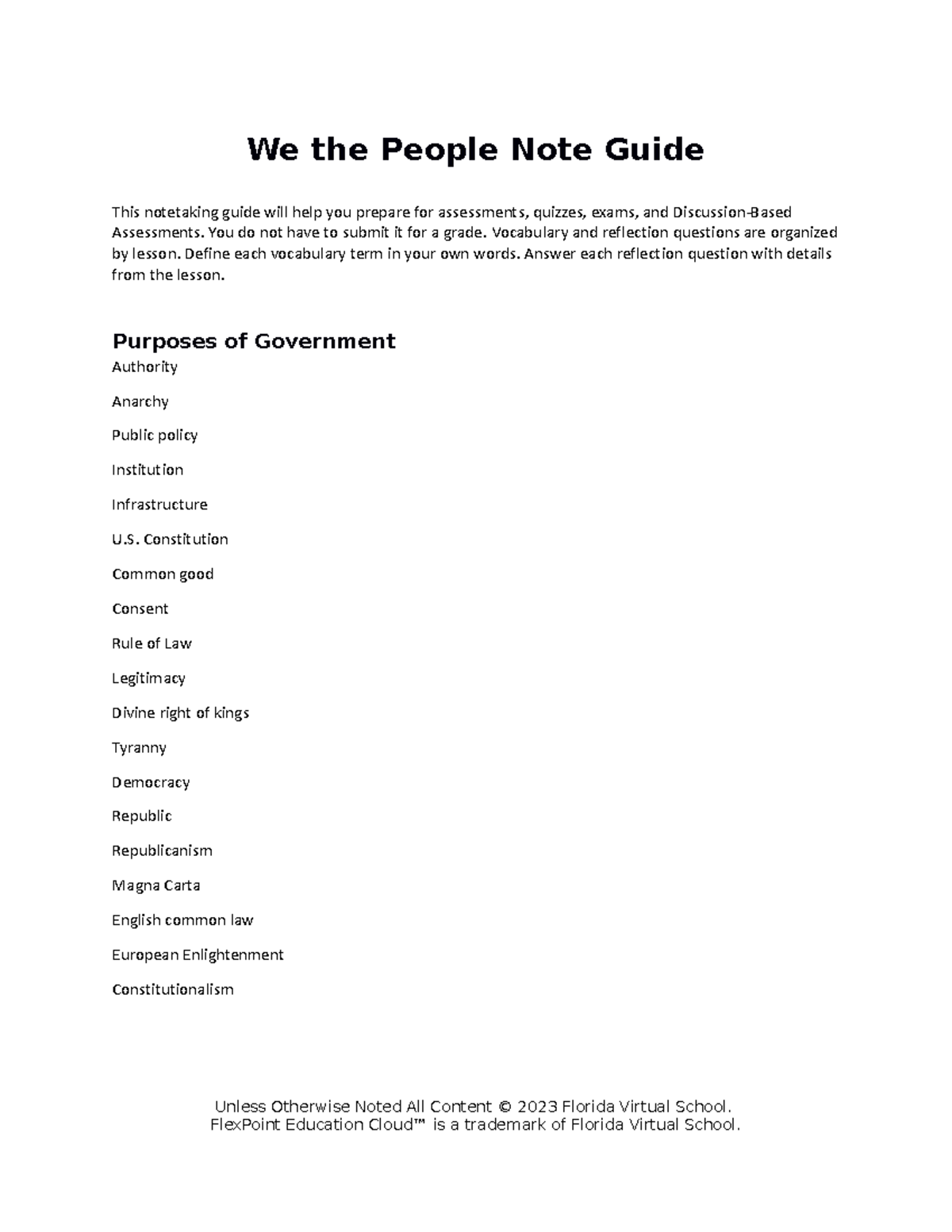 We the people note guide - We the People Note Guide This notetaking ...