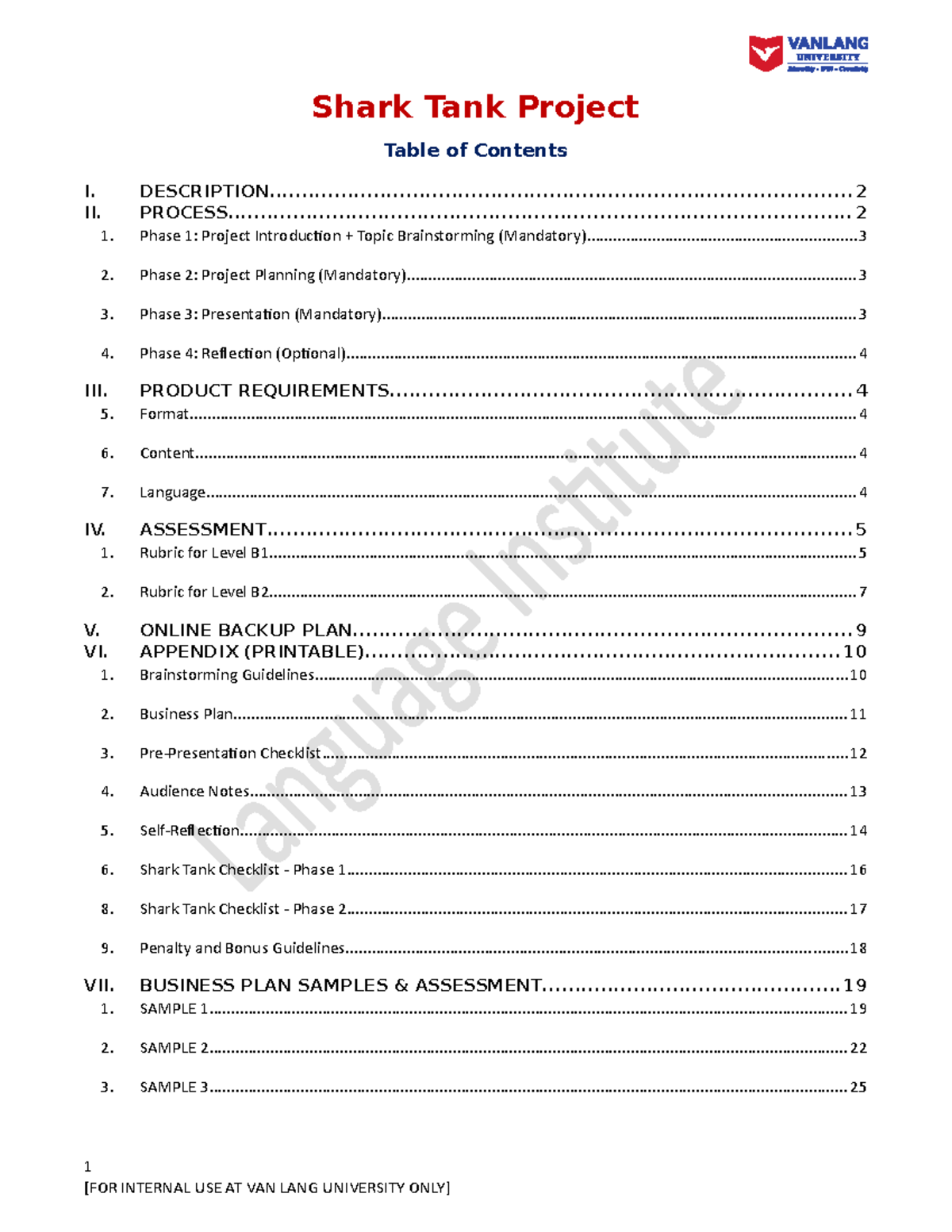 [ Editable] PBA Manual - Shark Tank Project - Shark Tank Project I ...