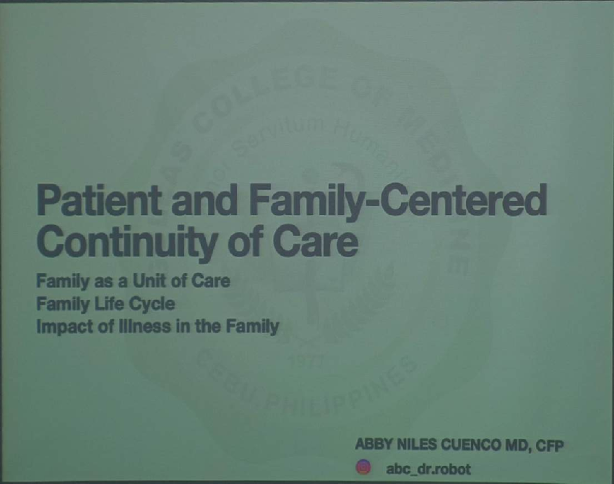 '3. Patient and Family-Centered Continuity of Care edited' - EGE ...