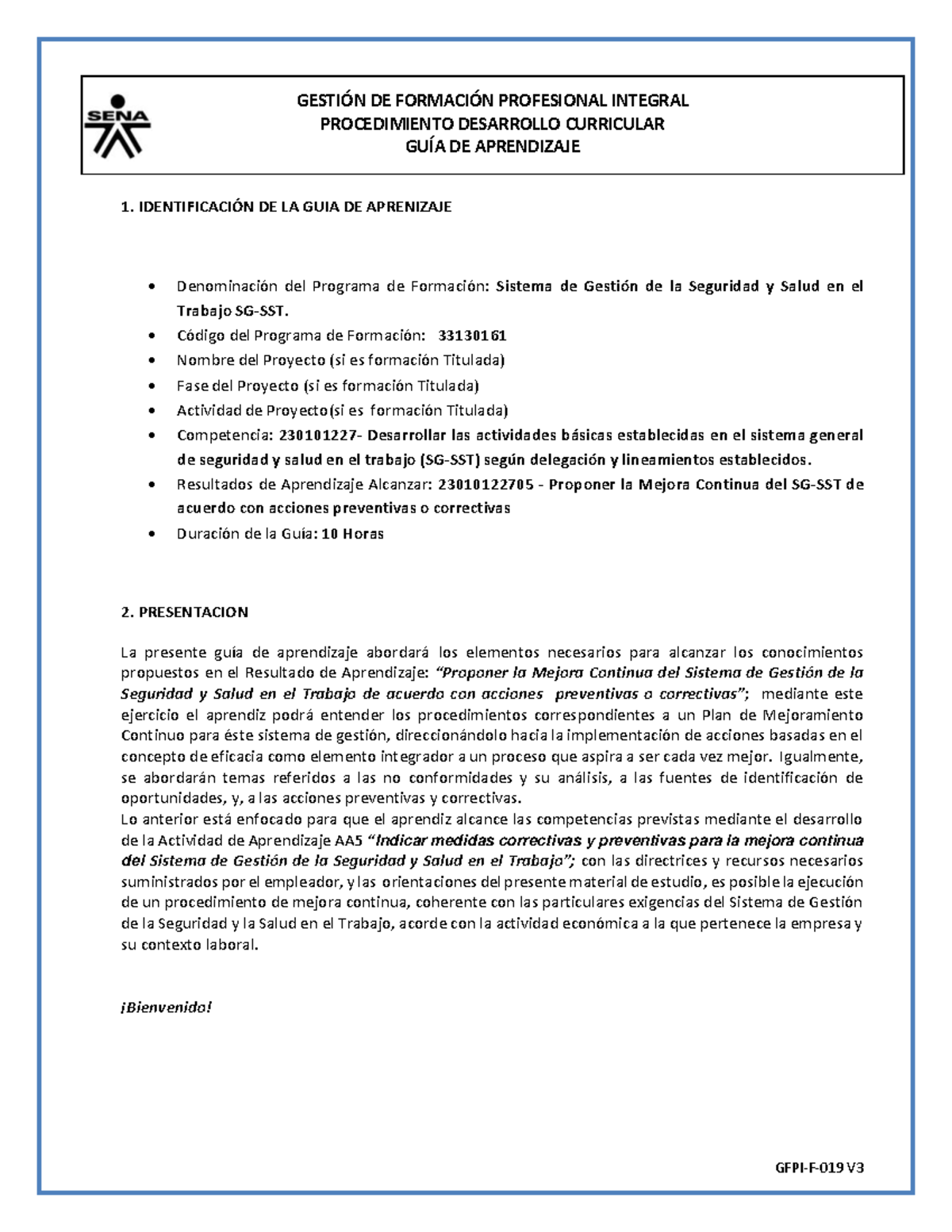 Guia5 sg-sst - GESTI”N DE FORMACI”N PROFESIONAL INTEGRAL PROCEDIMIENTO DESARROLLO CURRICULAR ...