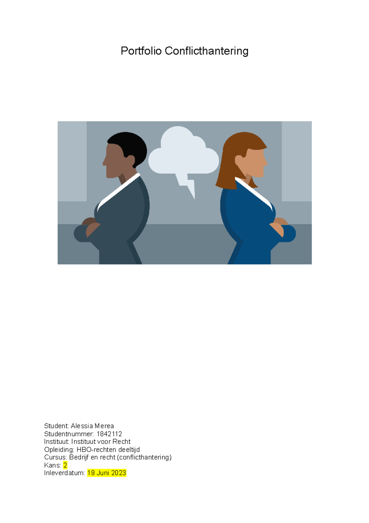 Portfolio conflicthantering Alessia Merea - Portfolio Conflicthantering ...