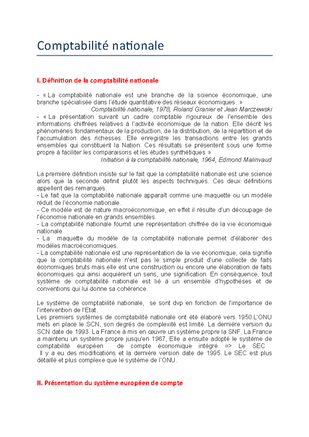 Comptabilité nationale - Définition de la comptabilité nationale « La ...
