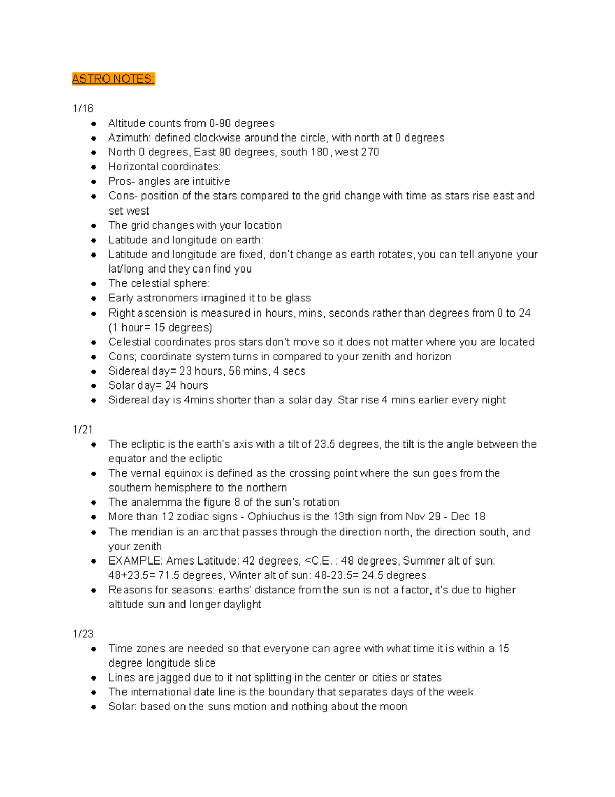 Astro Notes - To learn about the planets, earth, and physics. - ASTRO ...