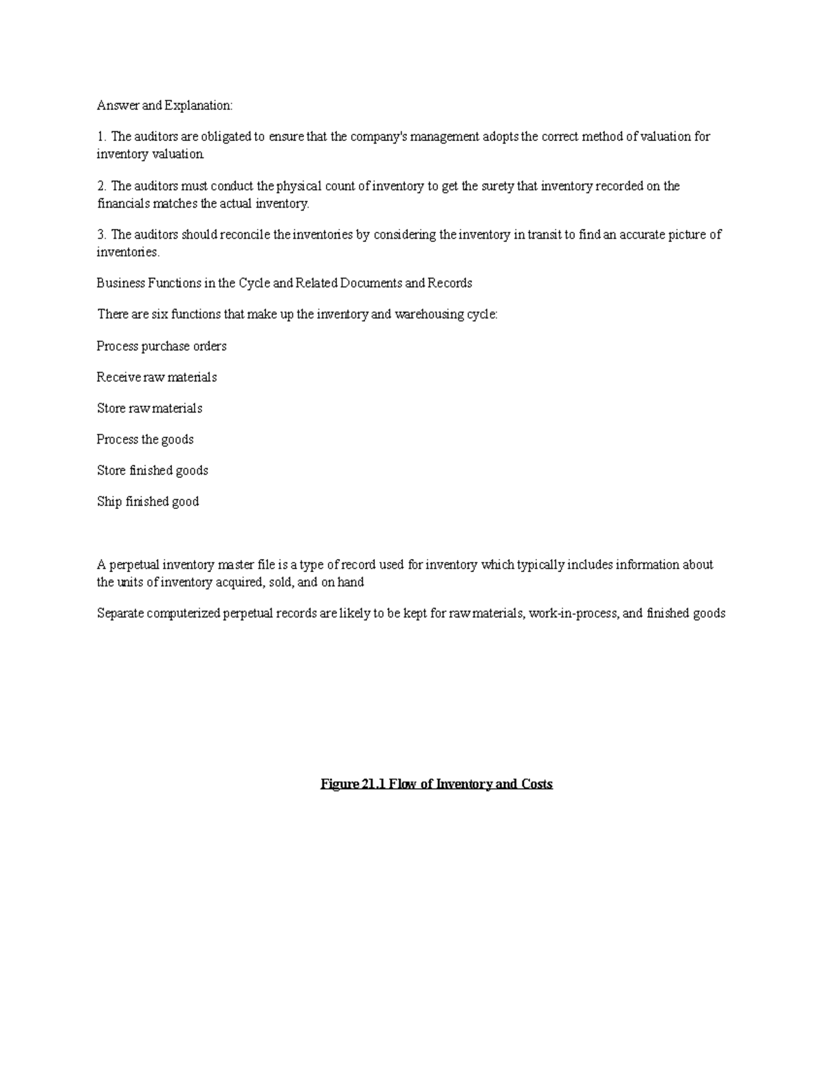 Auditing Assignment - Answer and Explanation: The auditors are ...