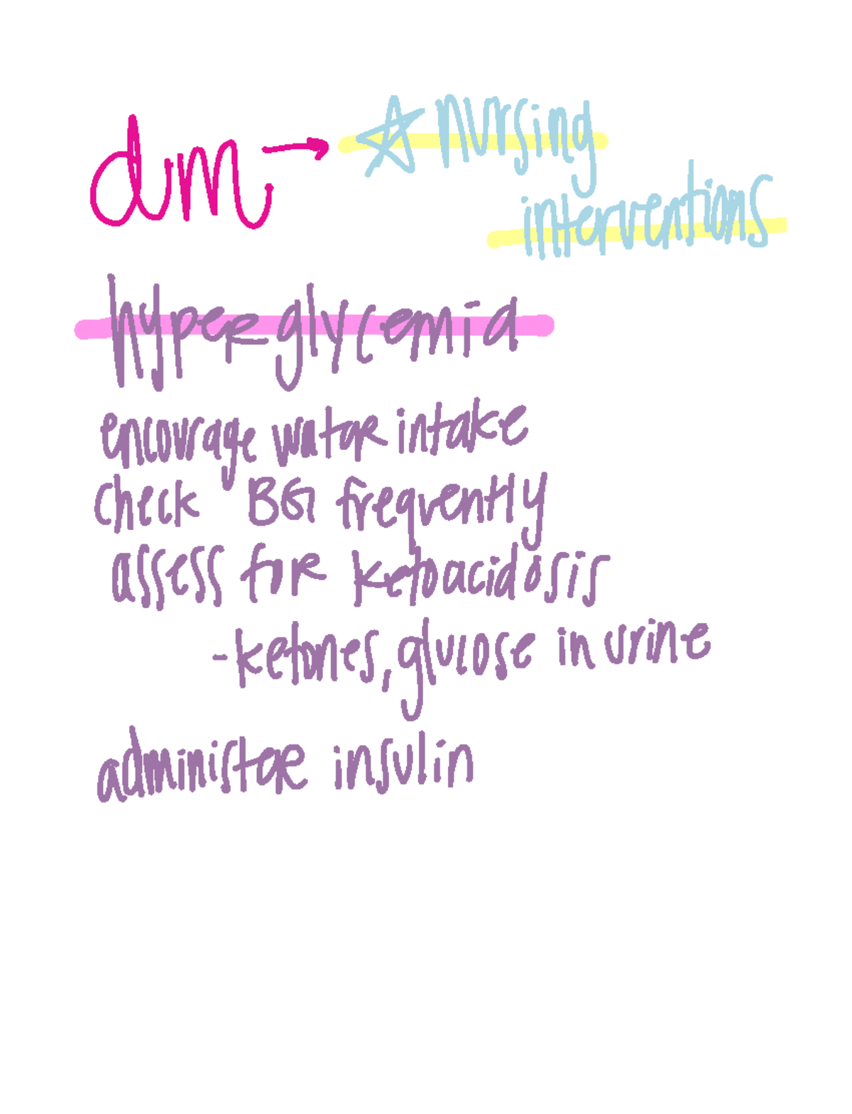 NR 325 exam 2 - EXAM NOTES - dm nursing interventions hyperglycemia ...