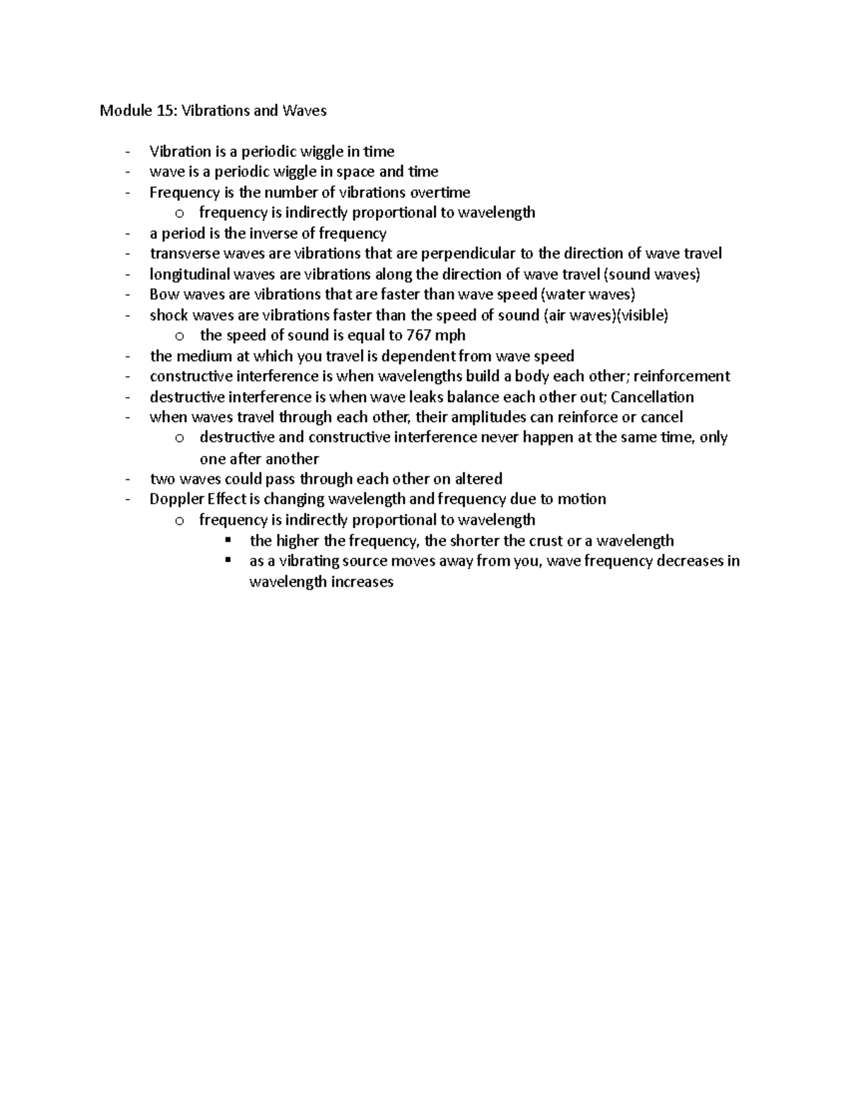 Module 15: Vibrations and Waves - Module 15: Vibrations and Waves ...