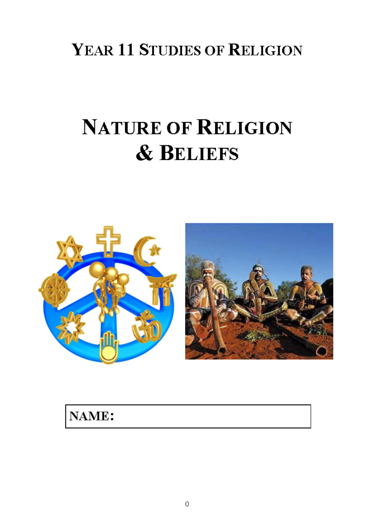 Religion review booklet - YEAR 11 STUDIES OF RELIGION NATURE OF ...