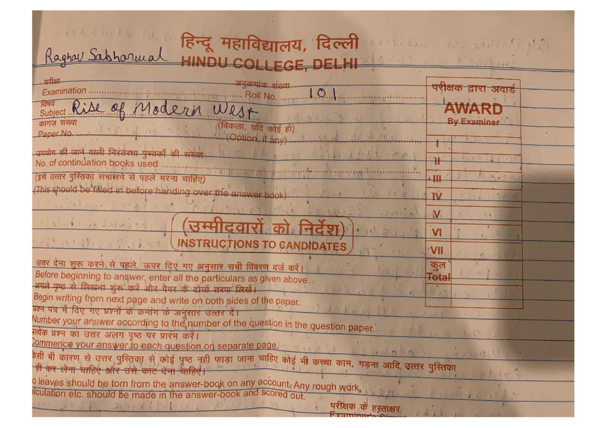 Rmw 2nd assignment - rise of modern west book review - Forg Paccil Raghav Salsharmal HINDU ...