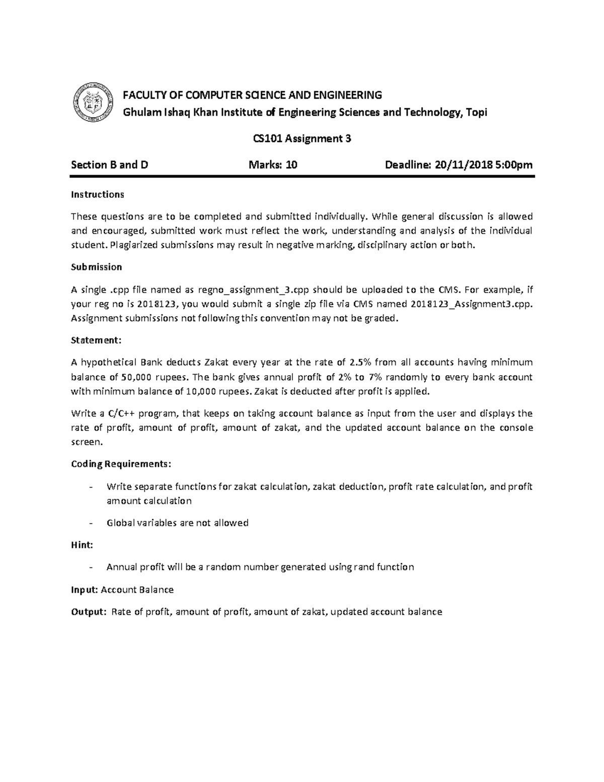 CS101 Assignment 3 - rgerge - Warning: TT: undefined function: 32 FACULTY OF COMPUTER SCIENCE ...