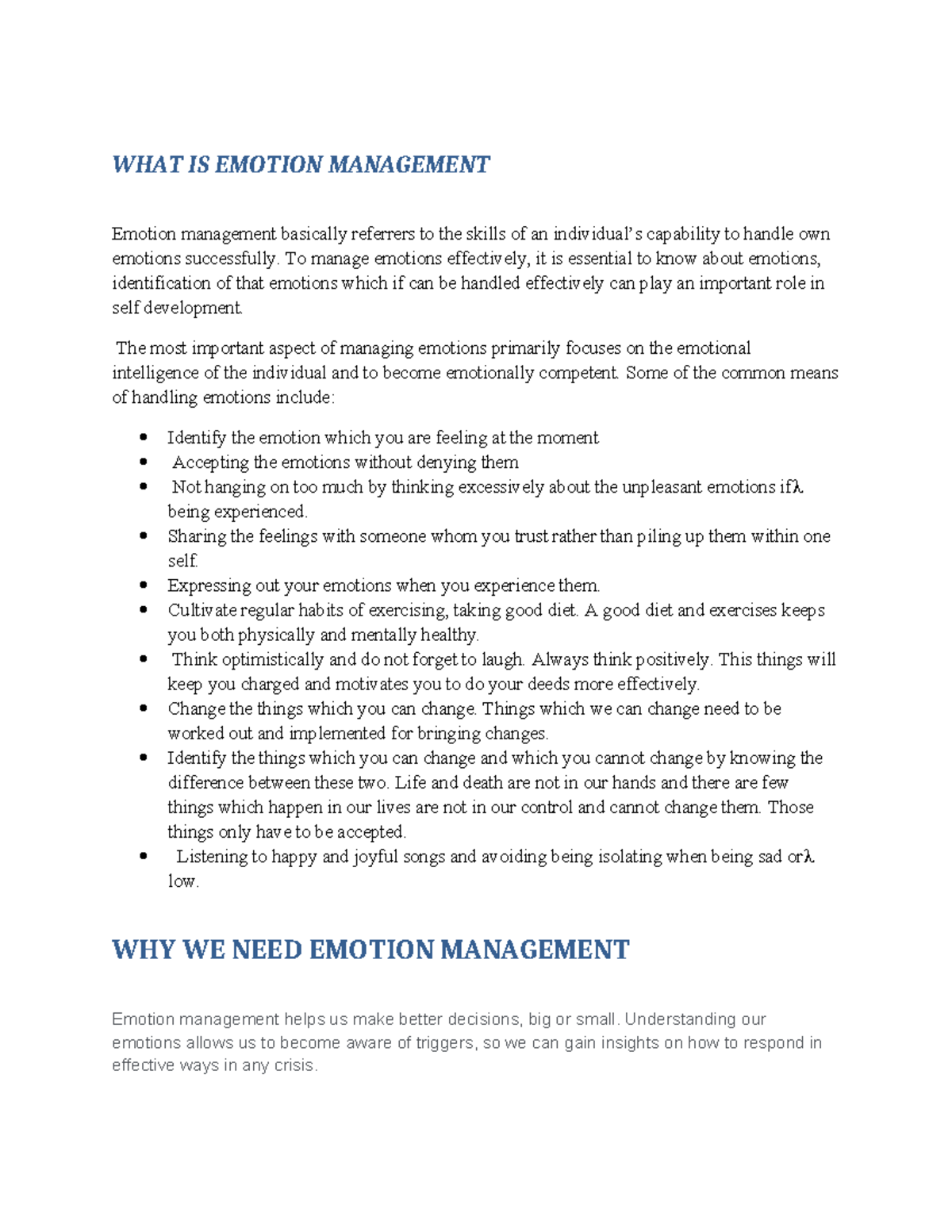 Techniques of Emotion management ppt - WHAT IS EMOTION MANAGEMENT ...