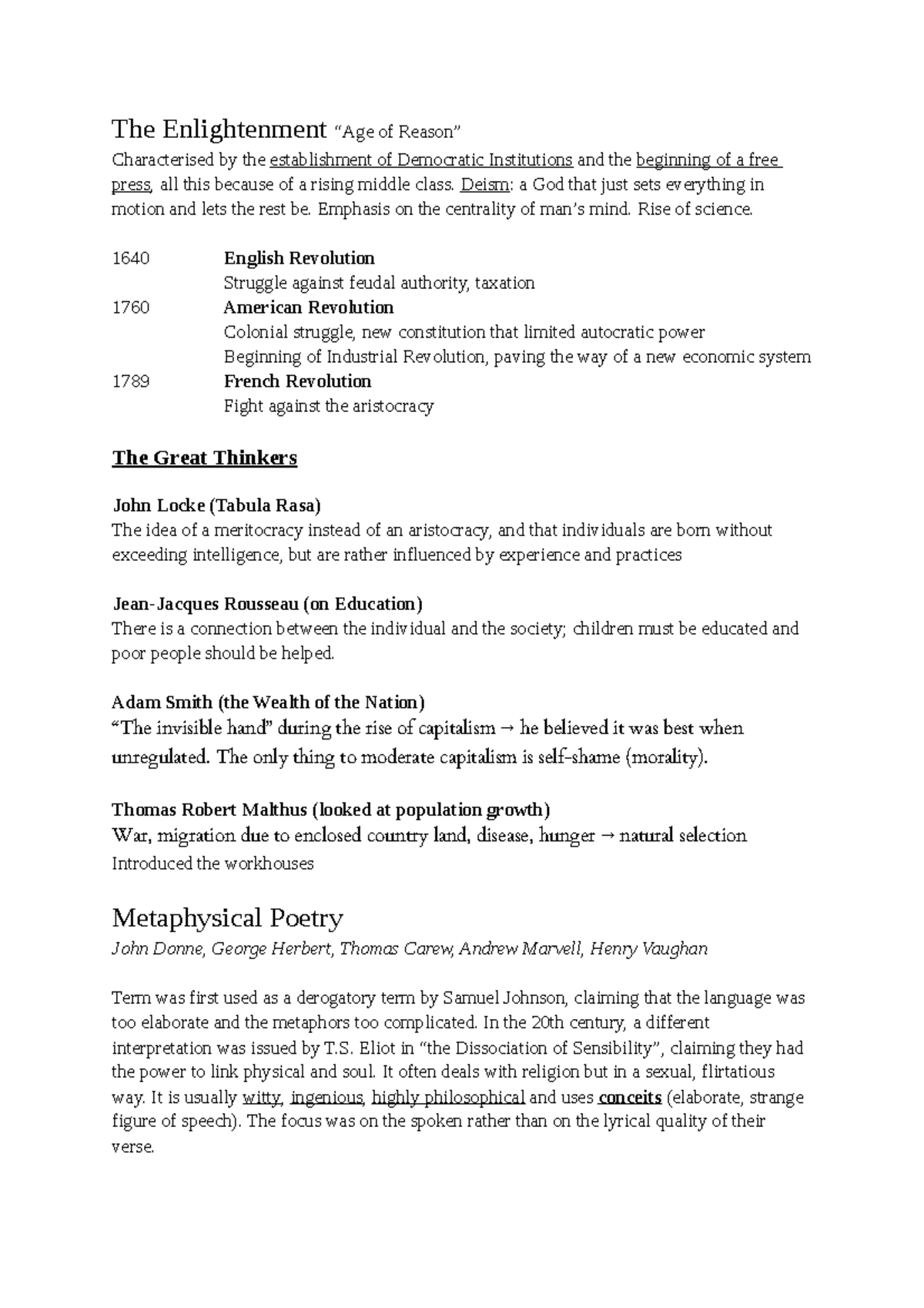 The Enlightenment - Deism: a God that just sets everything in motion ...