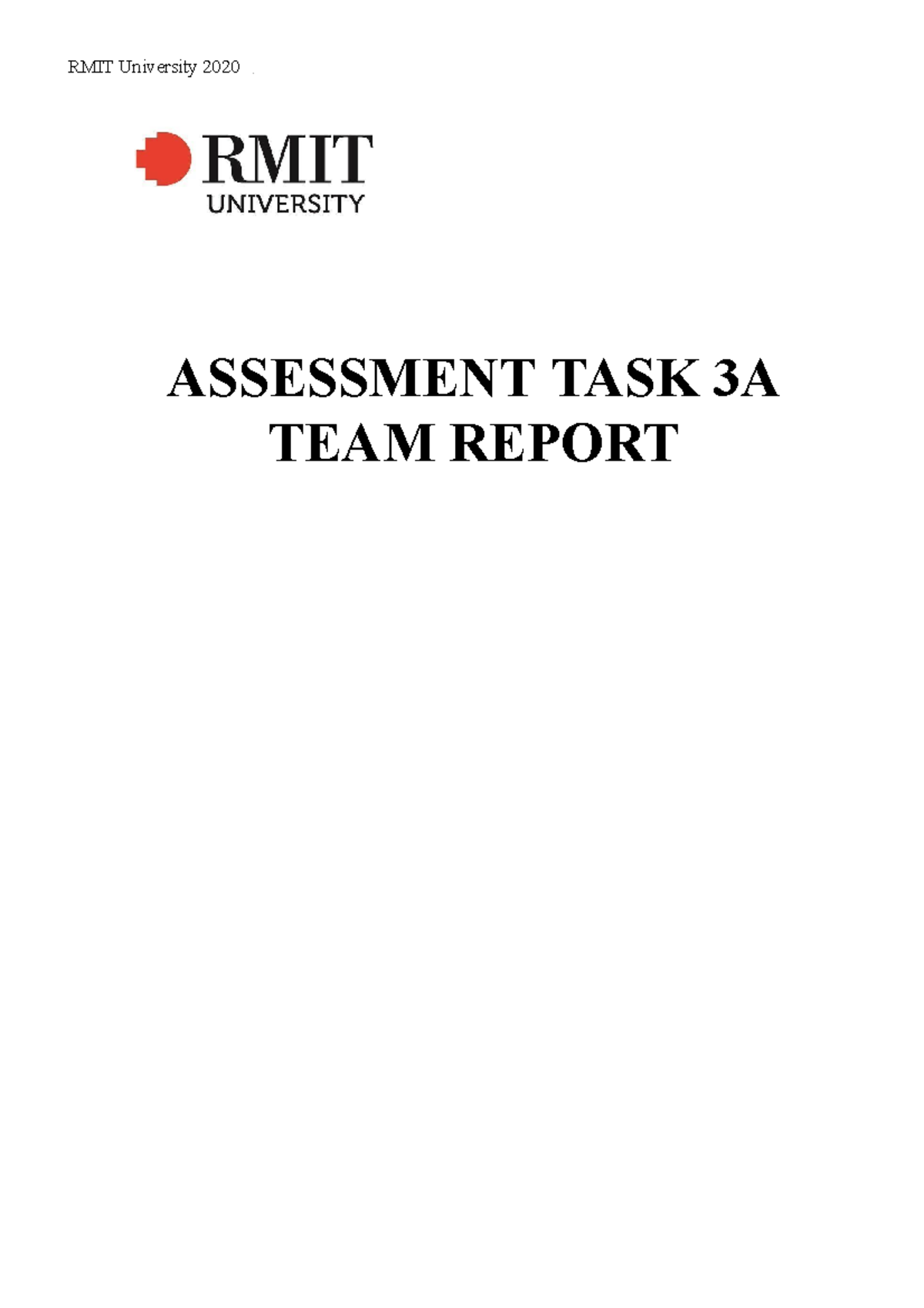 ECON1993 Final-asm 2020A - ASSESSMENT TASK 3A TEAM REPORT TABLE OF ...
