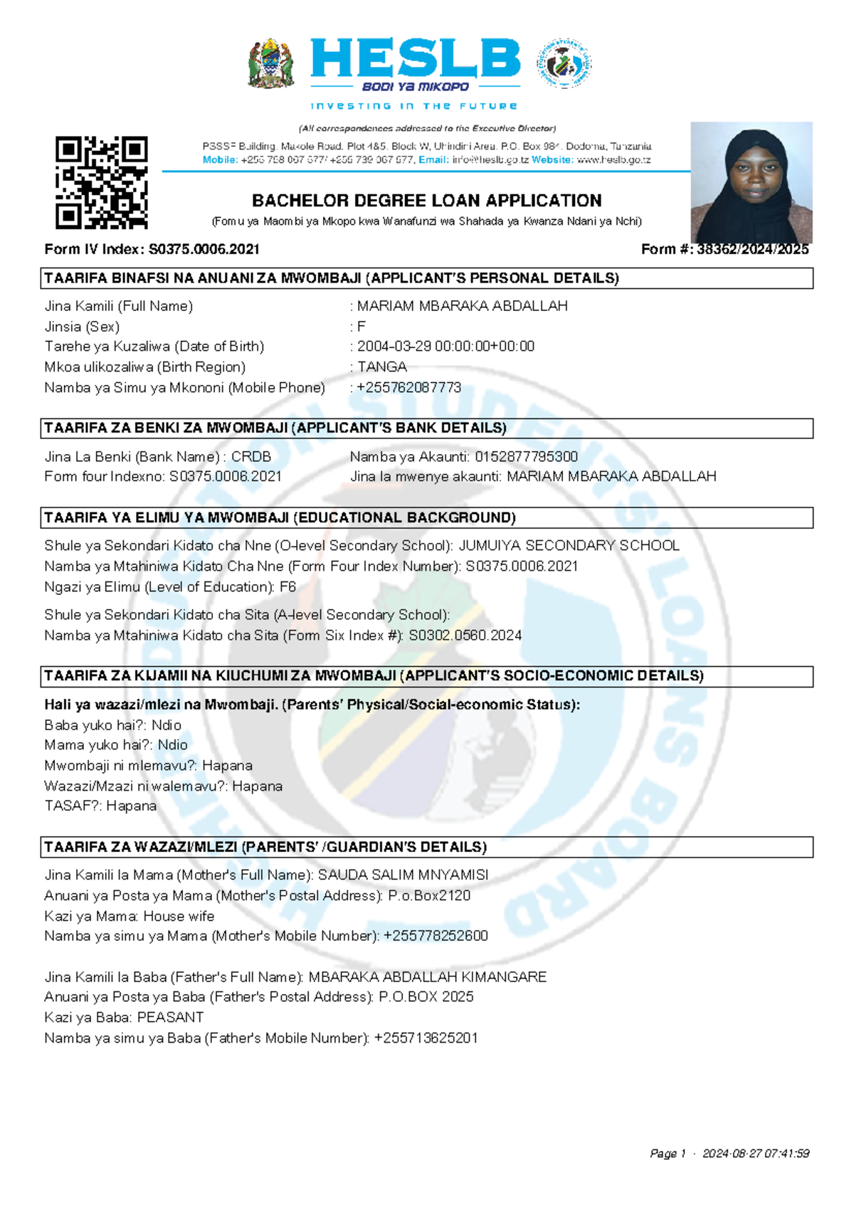 38362 Complete Application FORM - BACHELOR DEGREE LOAN APPLICATION ...