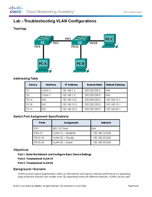5.2.1.4 Packet Tracer DOC - Packet Tracer - Configuring SSH Topology ...