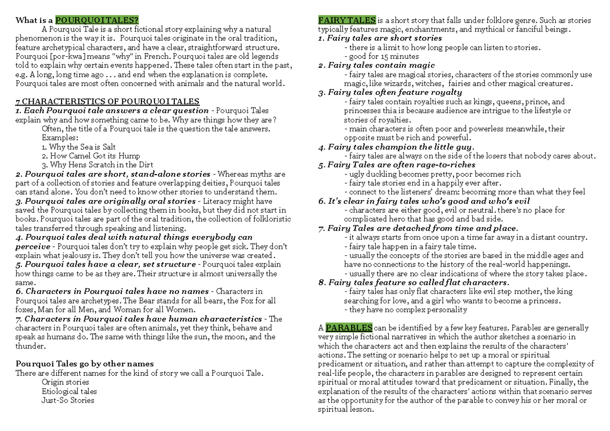 10-Childrens-Literature - What is a POURQUOI TALES? A Pourquoi Tale is ...